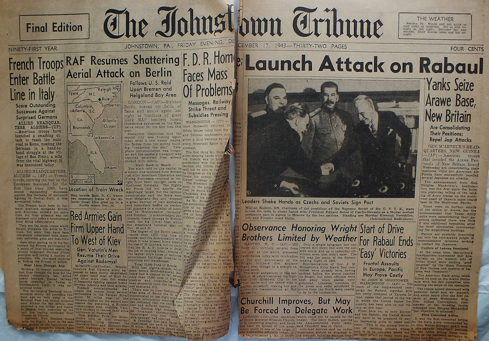 The Johnstown Tribune - WWII: December 17, 1943: Launch Attack on Rabaul