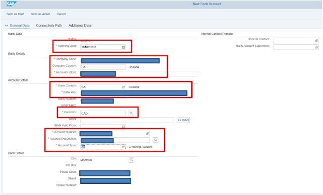 SAP FICO Corner: S/4 HANA Banking configuration / Bank Account creation