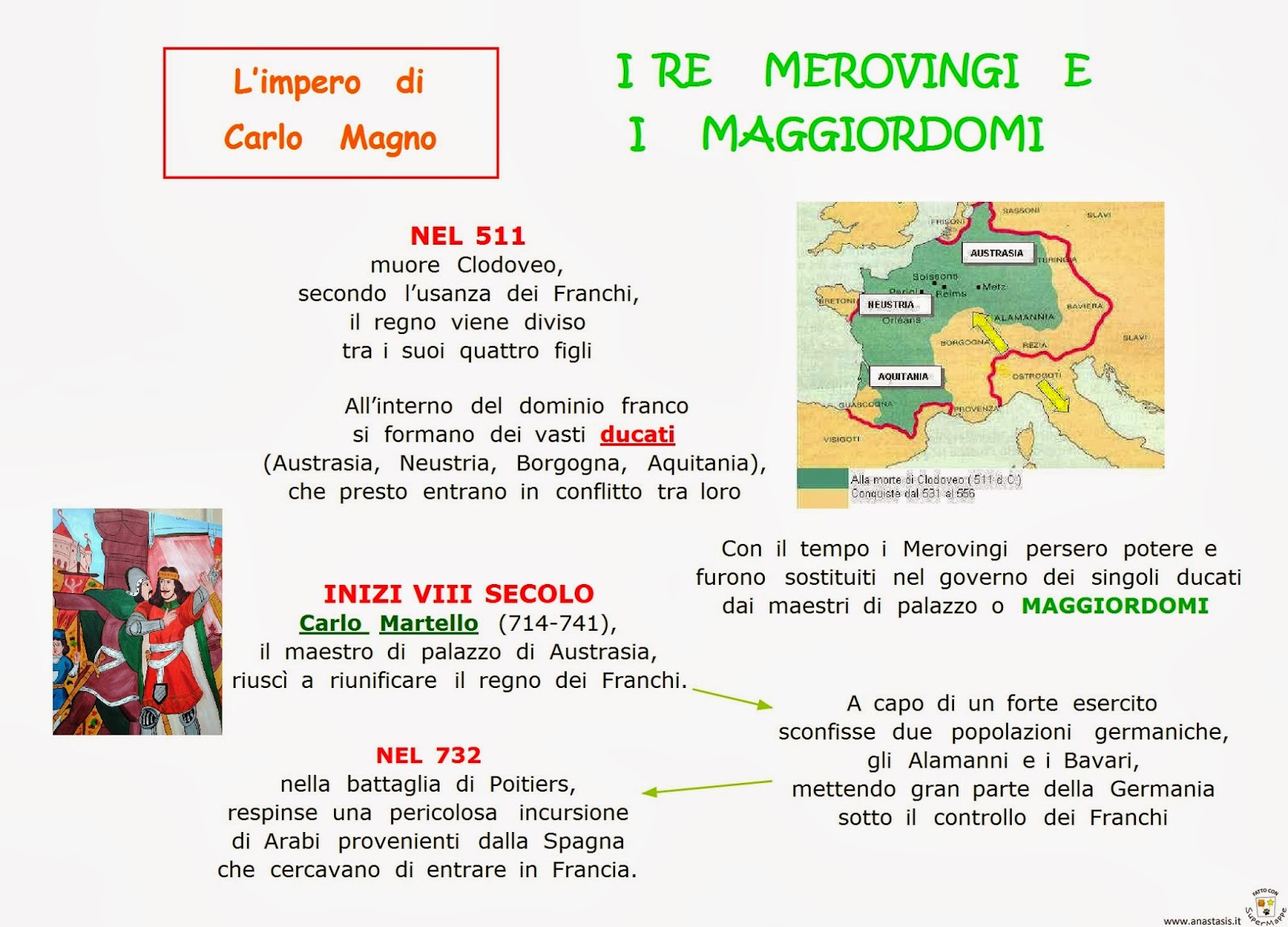 Paradiso delle mappe: L'impero di Carlo Magno: i re Merovingi e i ...
