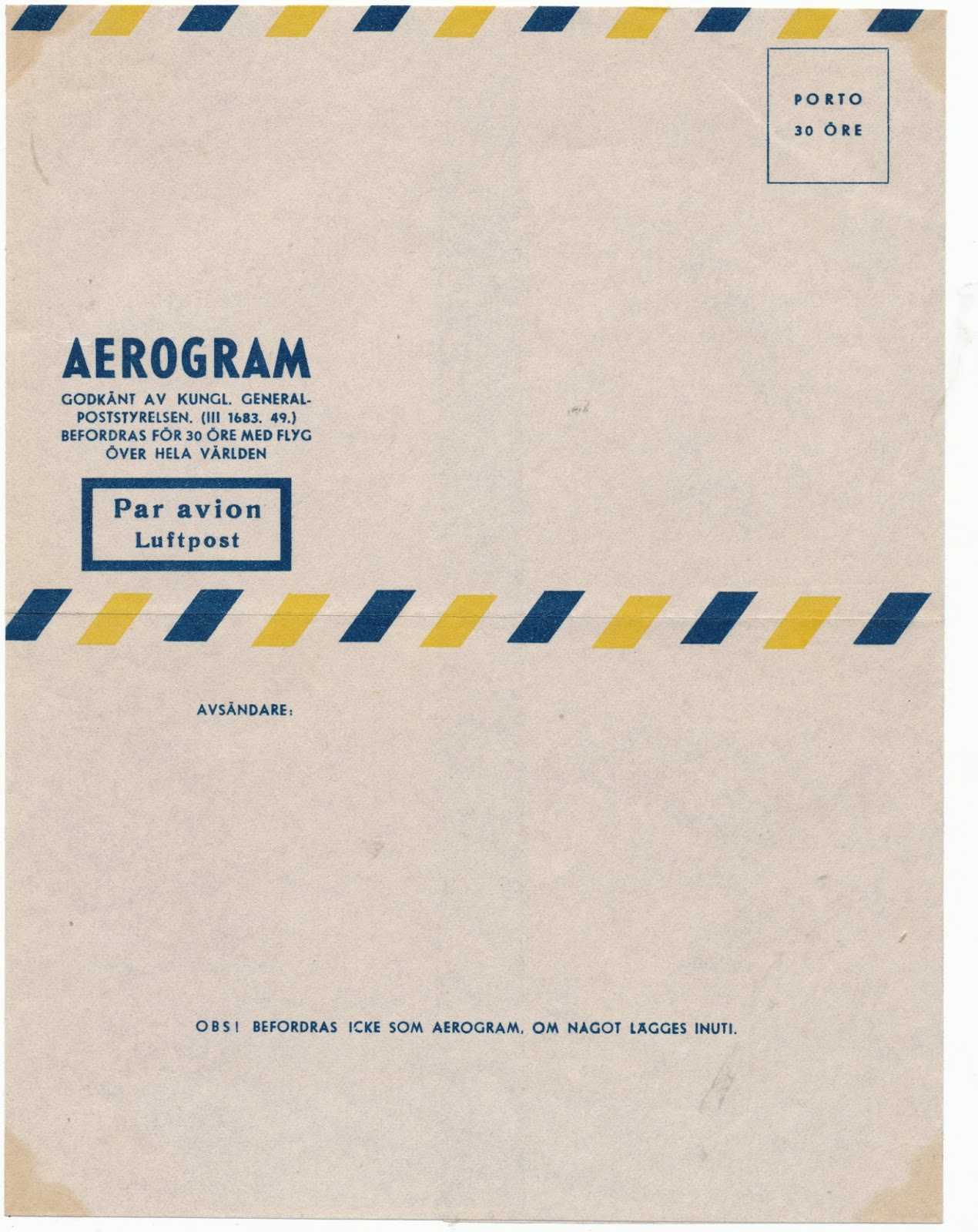 Aerogrammes & Airletters - Philatelic Archeology: Sweden: The First ...