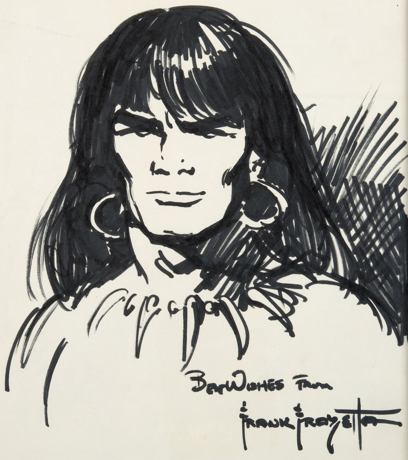 Cap'n's Comics: The Bazillionth Conan Sketch by Frank Frazetta