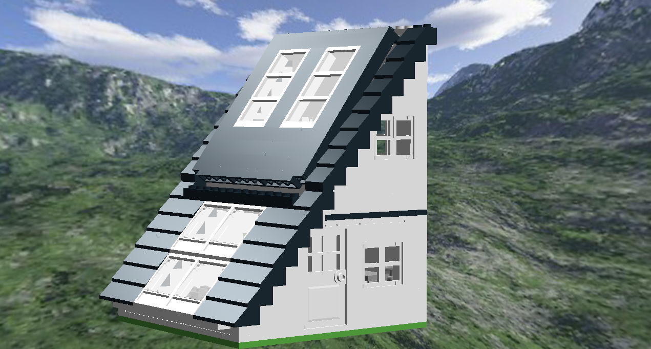 One Brick at a Time: Half of an A-Frame House