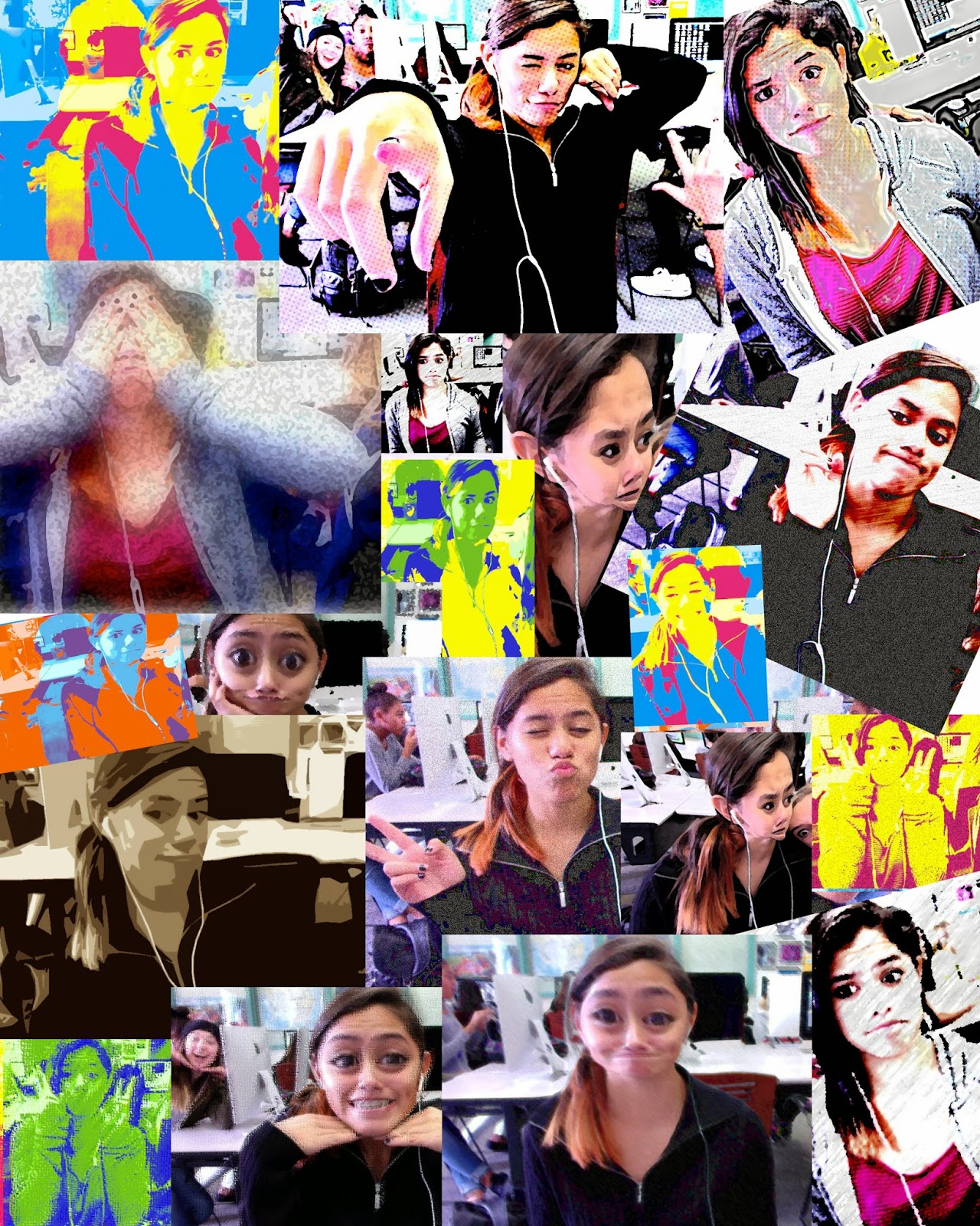 Digital Art by Martha C.: Self-Portrait Montage with Different Filters