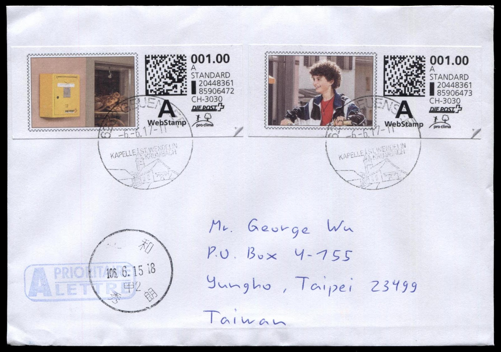 Gulfmann ATM Collection: SWITZERLAND ~ WebStamp Cover