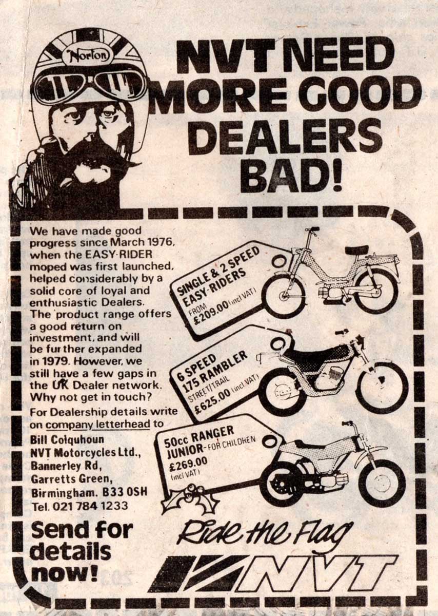 My Motorcycle Restoration Diary & Notes: NVT Ad's from MCN