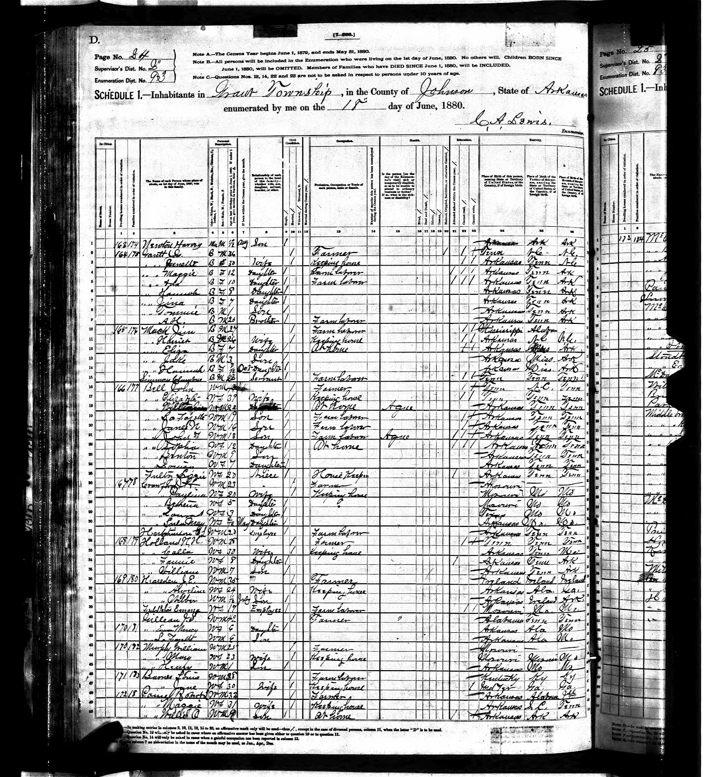 Thoughts from Polly's Granddaughter: 1880 US Census - John H. and ...