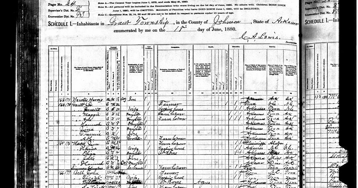 Thoughts from Polly's Granddaughter: 1880 US Census - John H. and ...