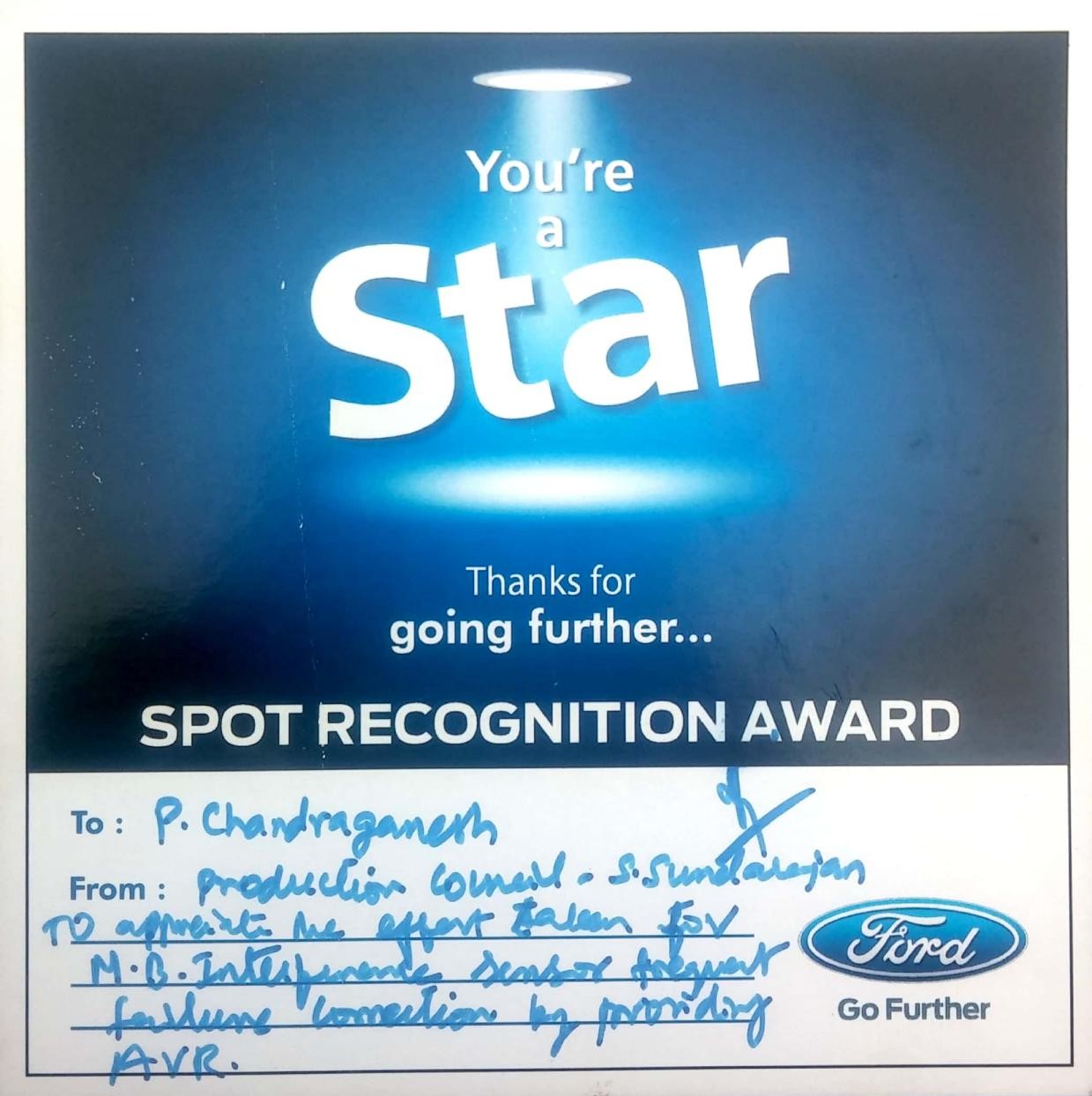 Spot recognition awards