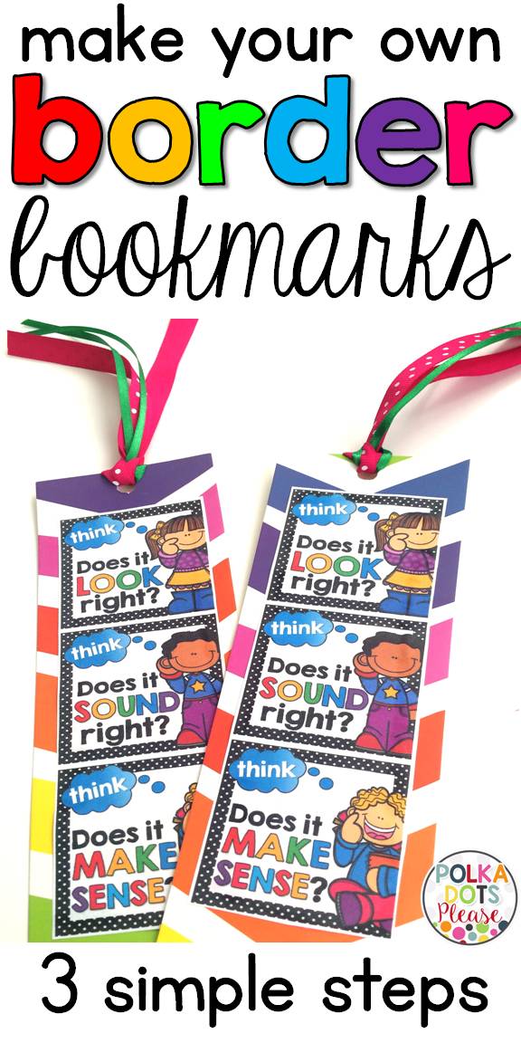 How to Make Border Bookmarks! - Polka Dots Please