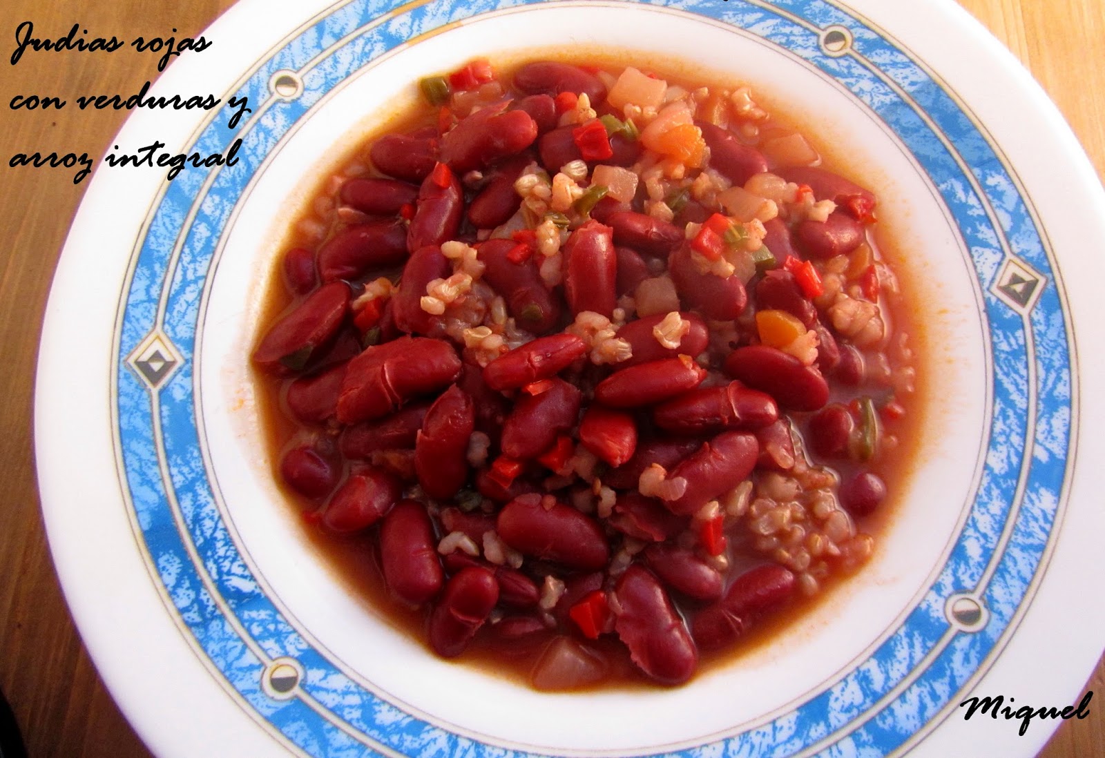 Les receptes del Miquel: Judías rojas con verduras y arroz integral