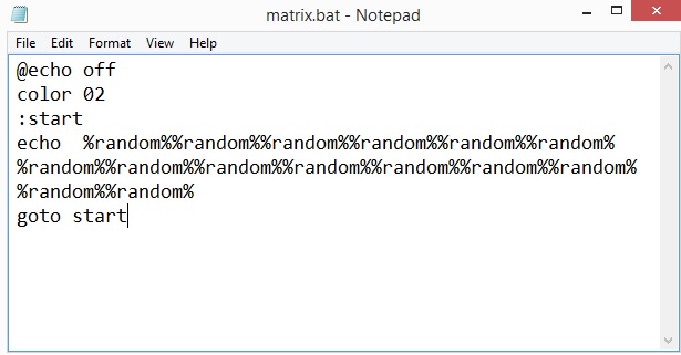 MinTricks: Matrix Effect Using Notepad