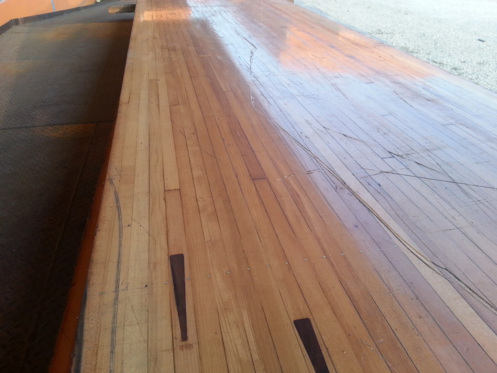 833+: Imported Used Bowling Alley Floor Board- Solid Pine Wood