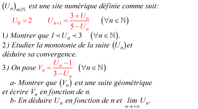 Suite numérique: Récurrence, Monotonie, Convergence, limite. Suite ...