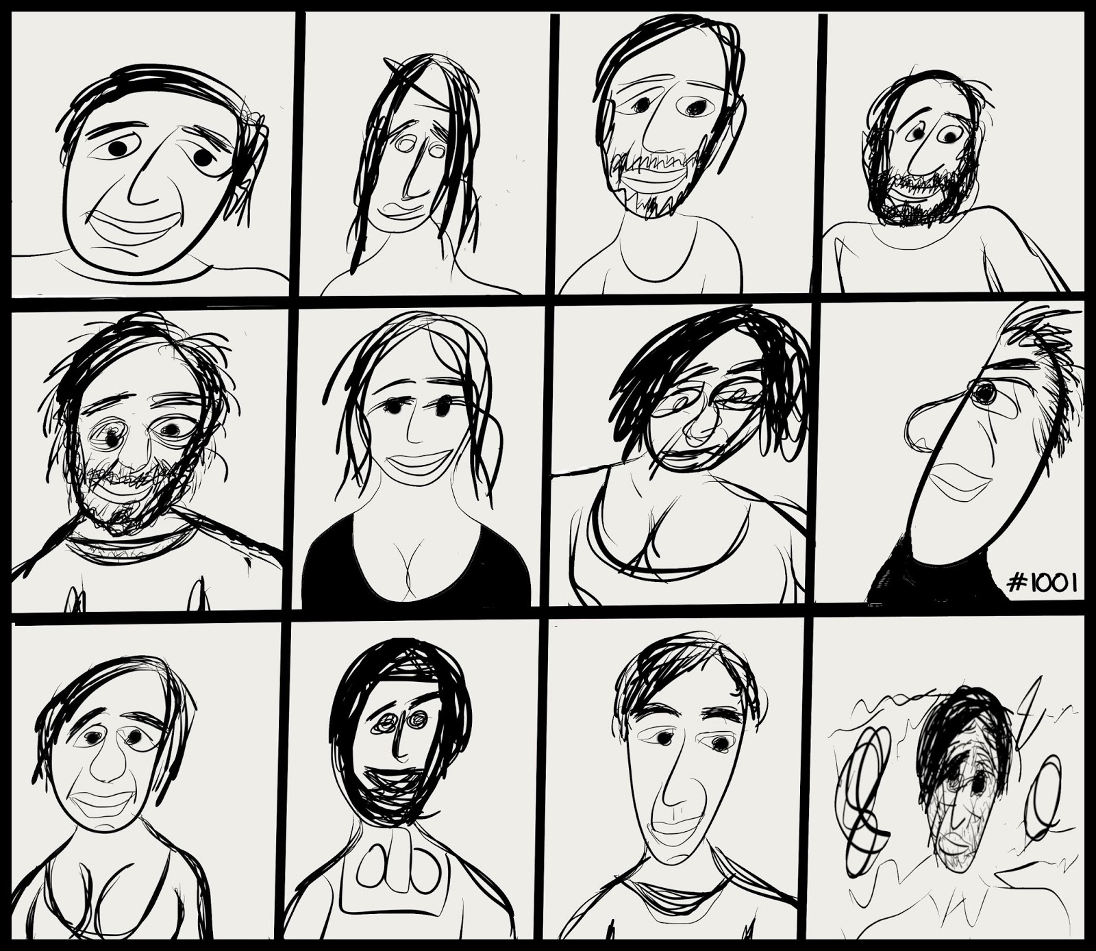 All This Is That: Drawing: Faces #1001 - iPad finger drawings