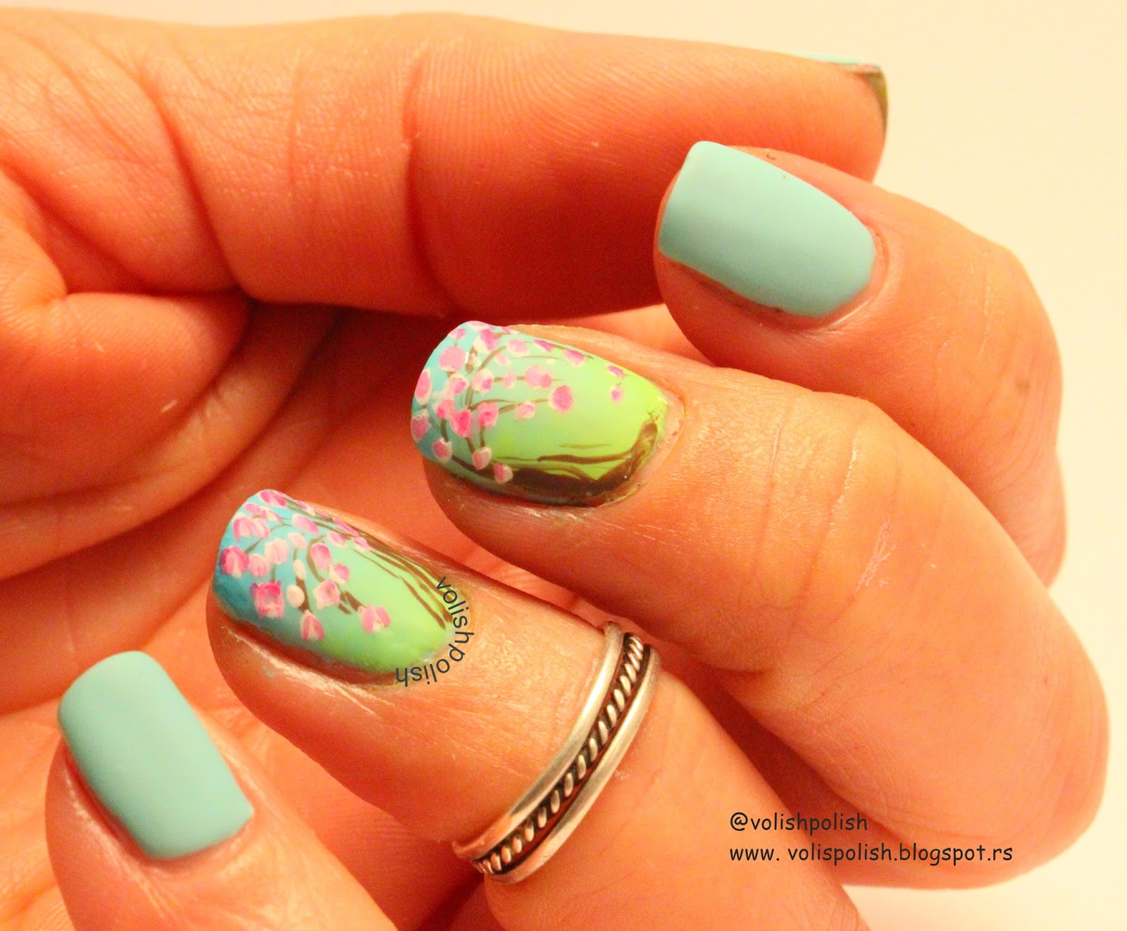 VOLISH POLISH: Nail art inspirisan japanskom trešnjom - sakura / Nail ...