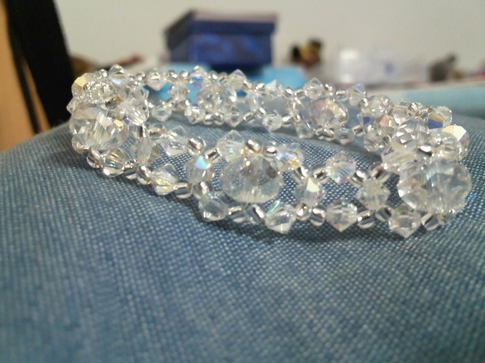 ArtesaníaSwarovski: PULSERA CRISTAL AB, EN CRISTAL PRECIOSA, ELASTICA