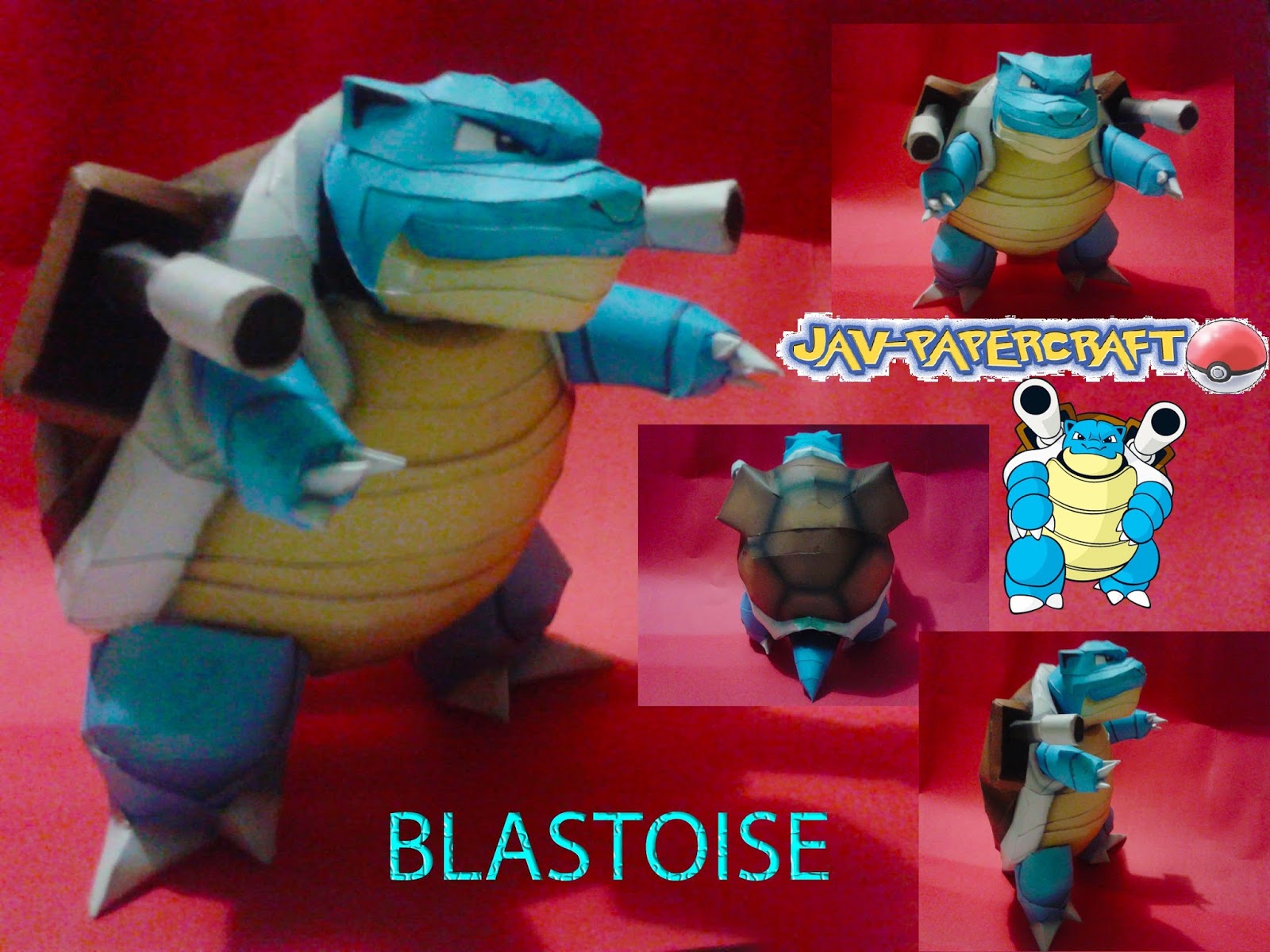 Pokemon Blastoise Paper Model ~ Paperkraft.net - Free Papercraft, Paper ...