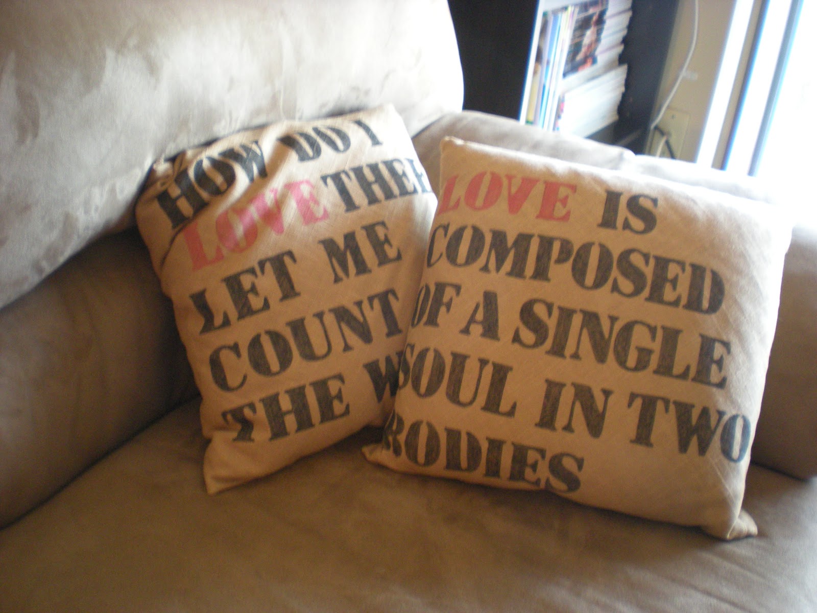 Carbon Creations: Love Quote Pillows