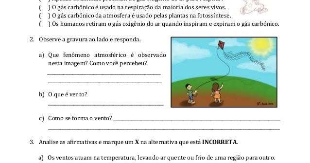 Atividade 5º ano: Reconhecer ar e vento - INDAGAÇÃO