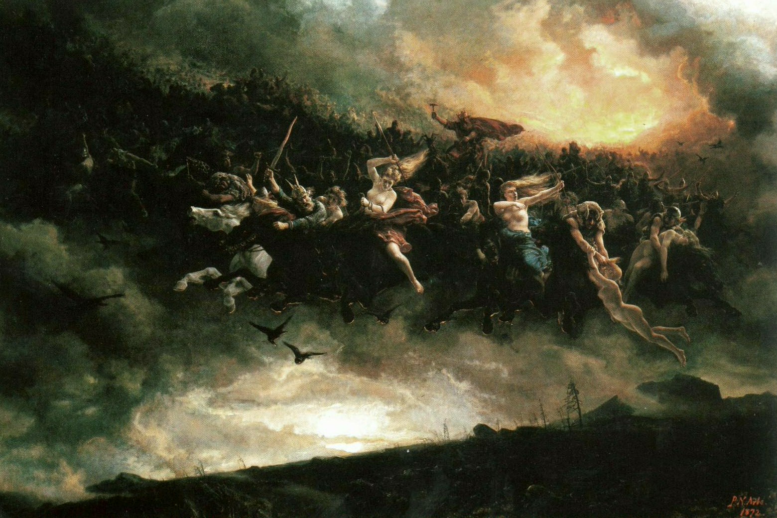 ATD54(Görsel): Peter Nicolai Arbo(1831-1892)(The wild hunt of Odin_1872 ...