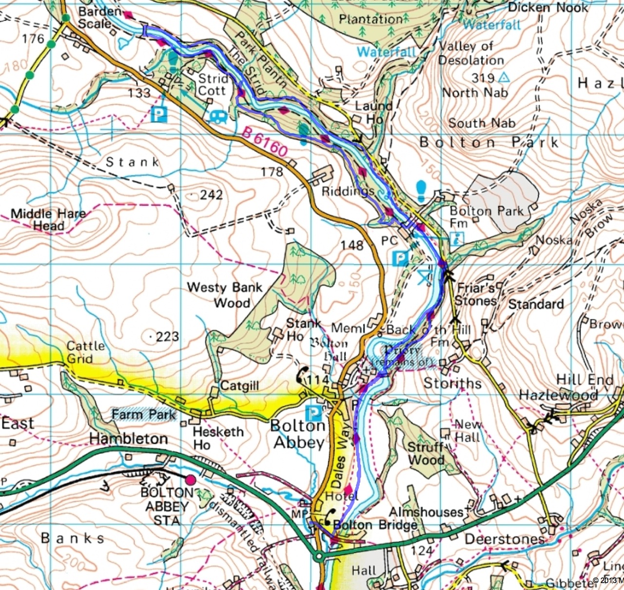 Stolly's Running Blog: Bolton Bridge to the Strid Bridge and back