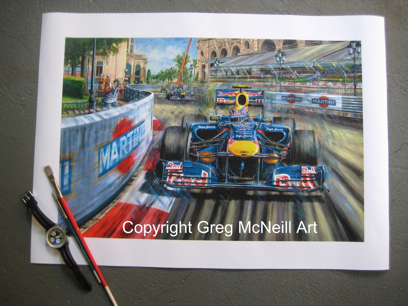 Greg McNeill Art: Mark Webber, 2010 Monaco Grand Prix - "Monaco Mark ...