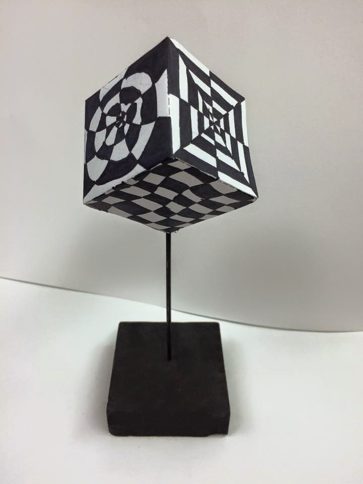 Mrs. Wille's Art Room: Advanced art - op art cubes