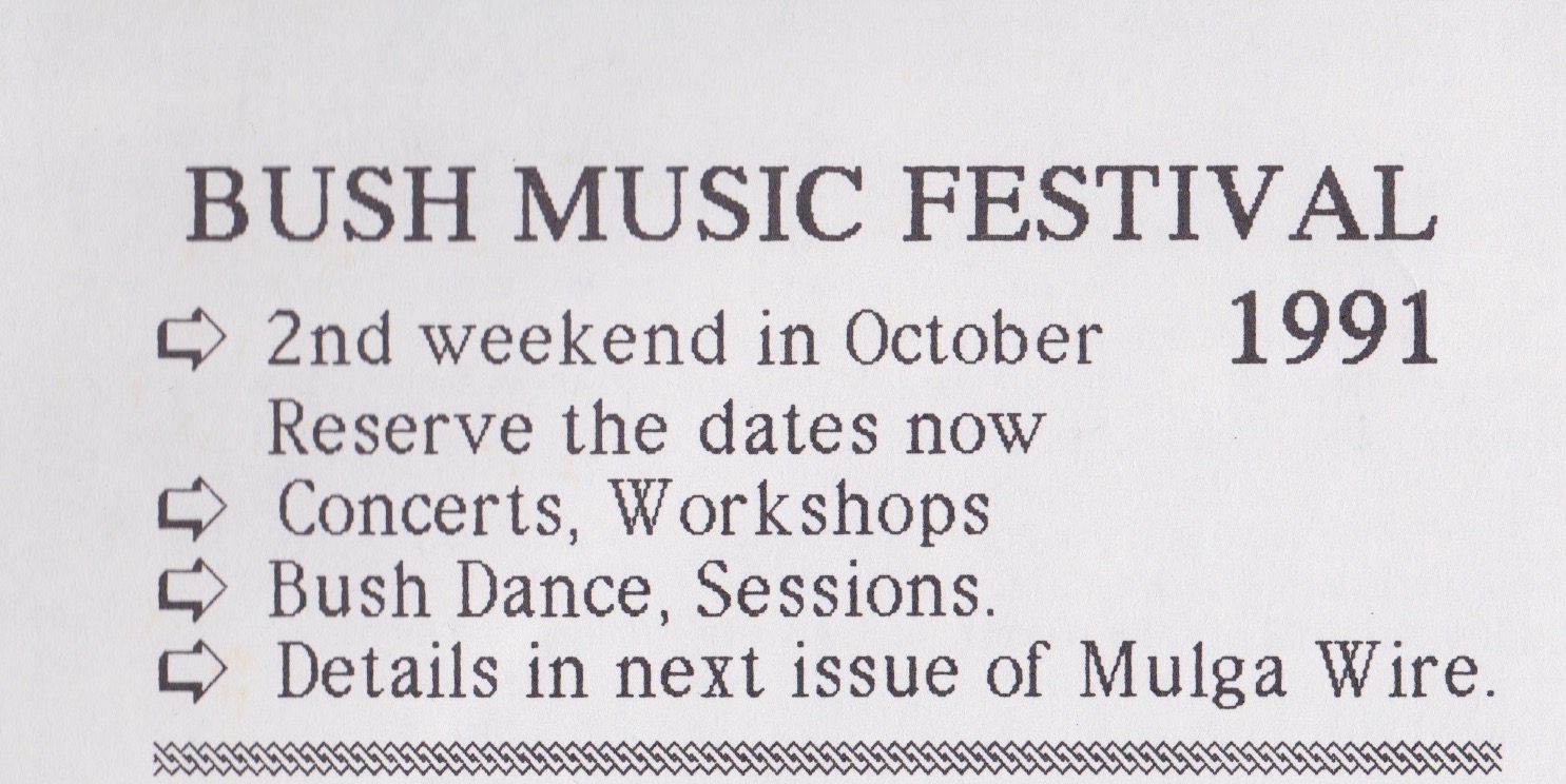 The Bush Music Club: From the Archives - 1991 Bush Music Festival ...