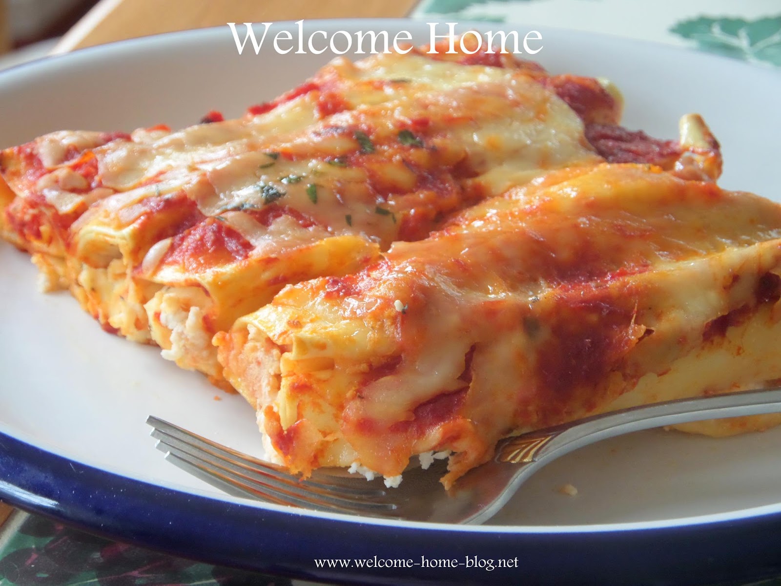 Welcome Home Blog: Four Cheese Manicotti