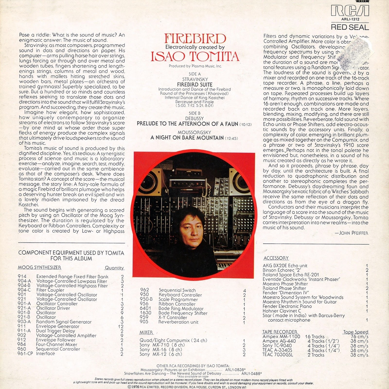 1975 Firebird - Isao Tomita - Rockronología