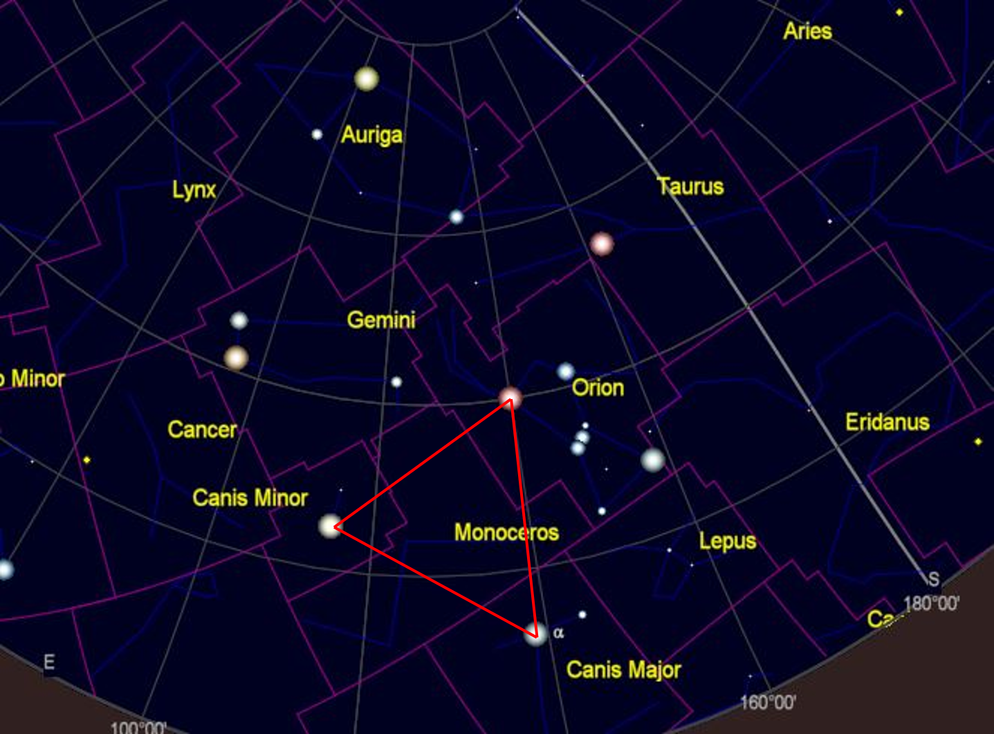 Winter Triangle Astronomy Clear Night