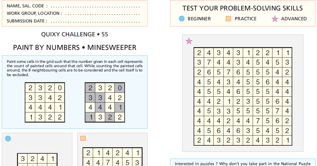 PAINT BY NUMBERS • MINESWEEPER (QC-55)