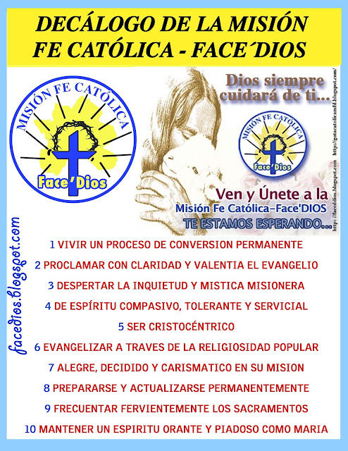 Decálogo de la Misión Fe Católica - Face´Dios