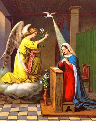 La Anunciación,Angel Gabriel Y María.