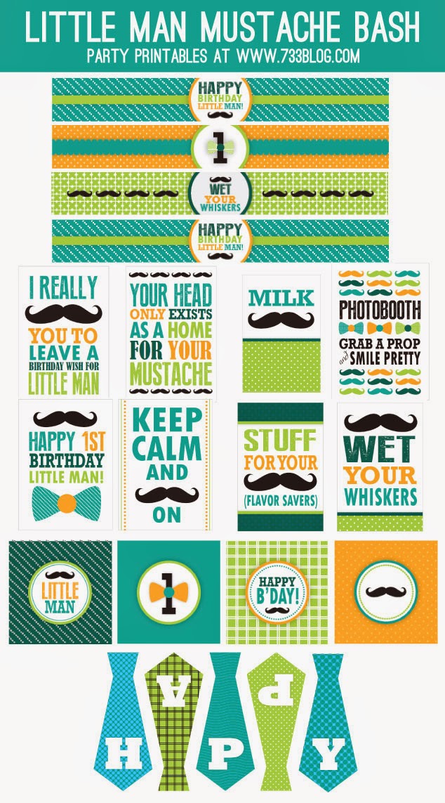 Mostachos: Mini Kit para Imprimir Gratis. - Ideas y material gratis ...