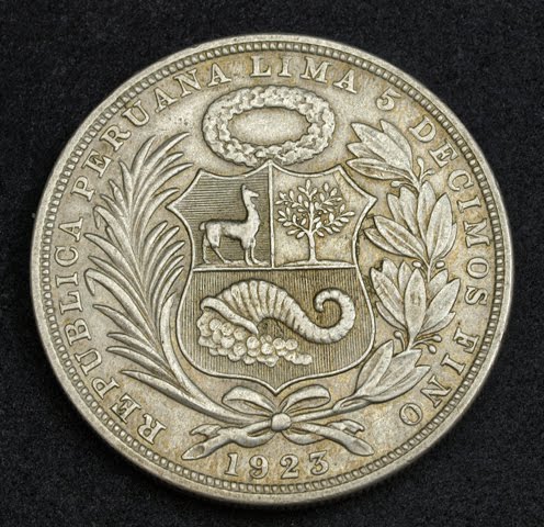 Republic of Peru. Silver One Sol coin dated 1923|World Banknotes ...