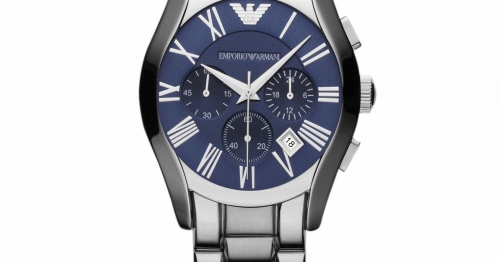 Emporio Armani Men's Blue Dial Stainless Steel Band Watch - AR1635