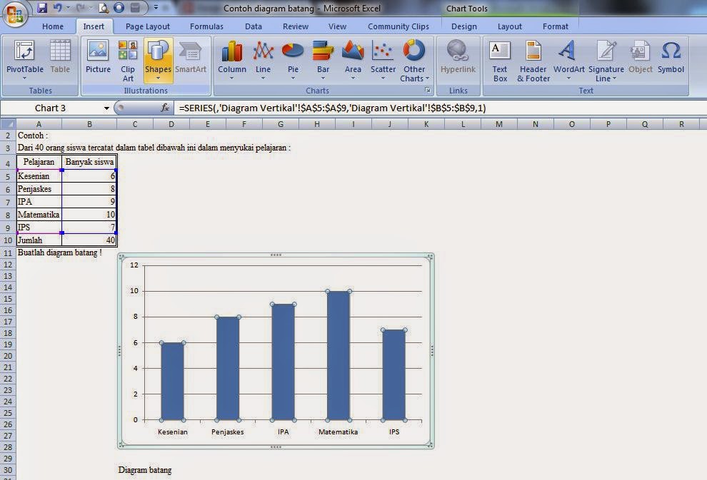 CARA MEMBUAT DIAGRAM BATANG DENGAN MS OFFICE - BELAJAR BERSAMA