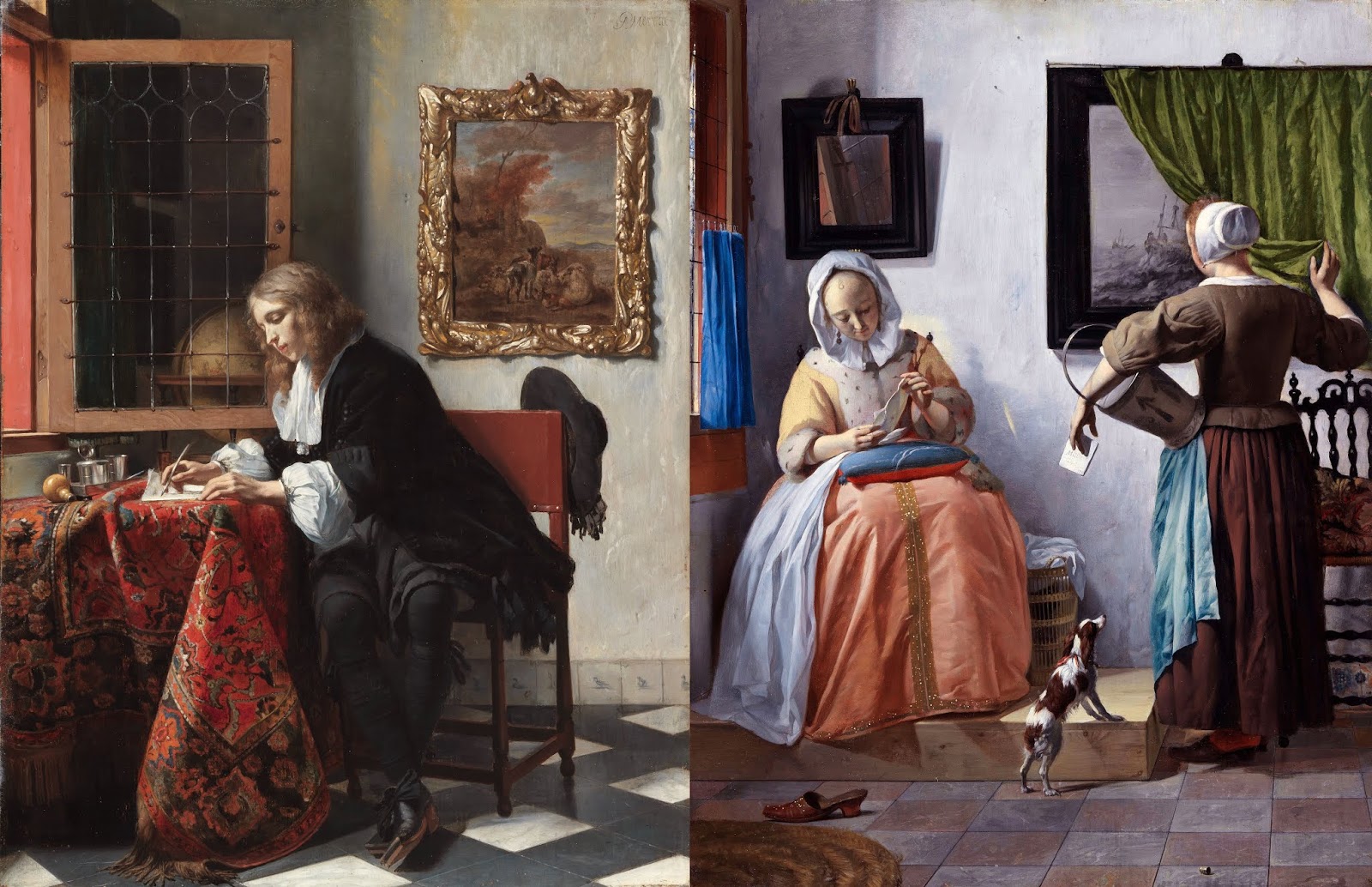 Gabriël Metsu: Man Writing a Letter & Woman reading a letter (1665-67)