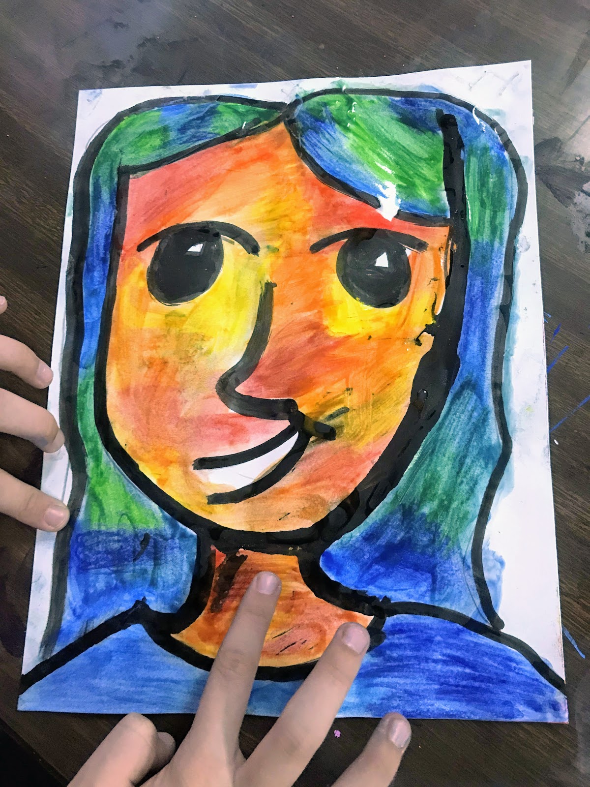Elements of the Art Room: Colorful 5th grade Self Portraits