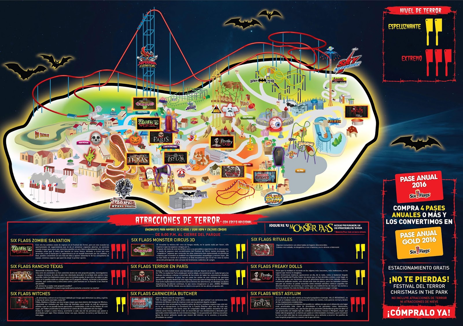 ParquePlaza.net: Festival del Terror 2015 en Six Flags México: más días ...