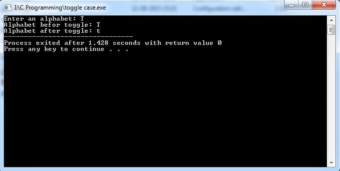 C Program To Toggle Letter Case