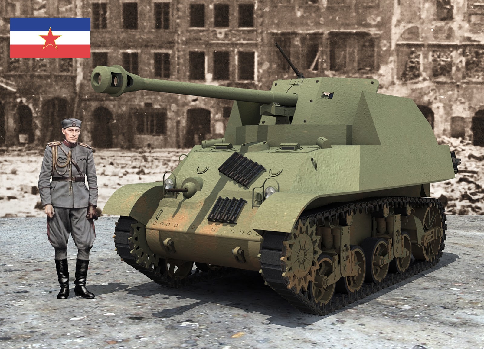 SketchUP Power 草圖力量: STUART-PAK (M3A3 with 7.5cm Pak 40 Gun) Southern ...