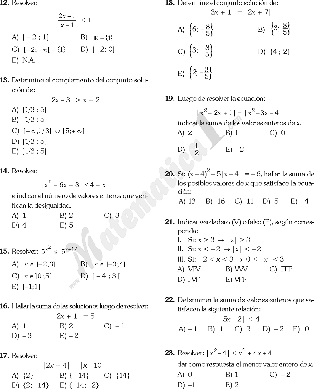 VALOR ABSOLUTO EJERCICIOS RESUELTOS PDF
