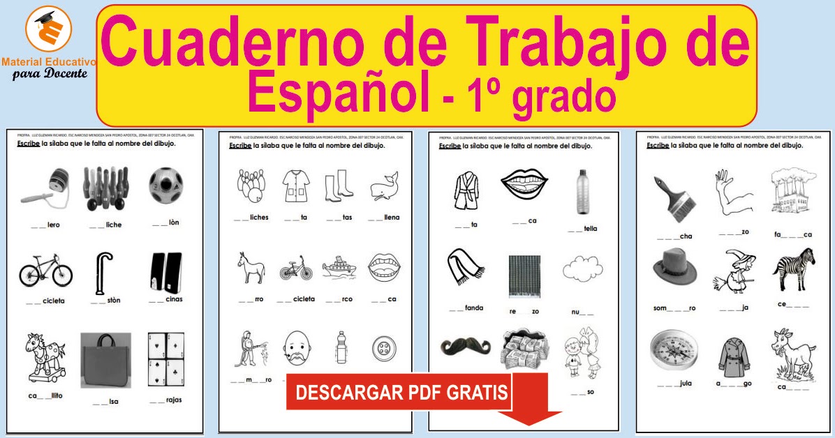 Material Educativo: Cuaderno de trabajo de Español para Primer grado