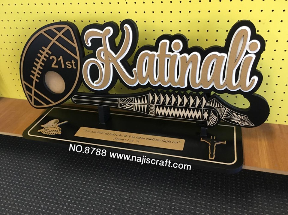 NO.8788: 21st Rugby key, 75cm, Gold name