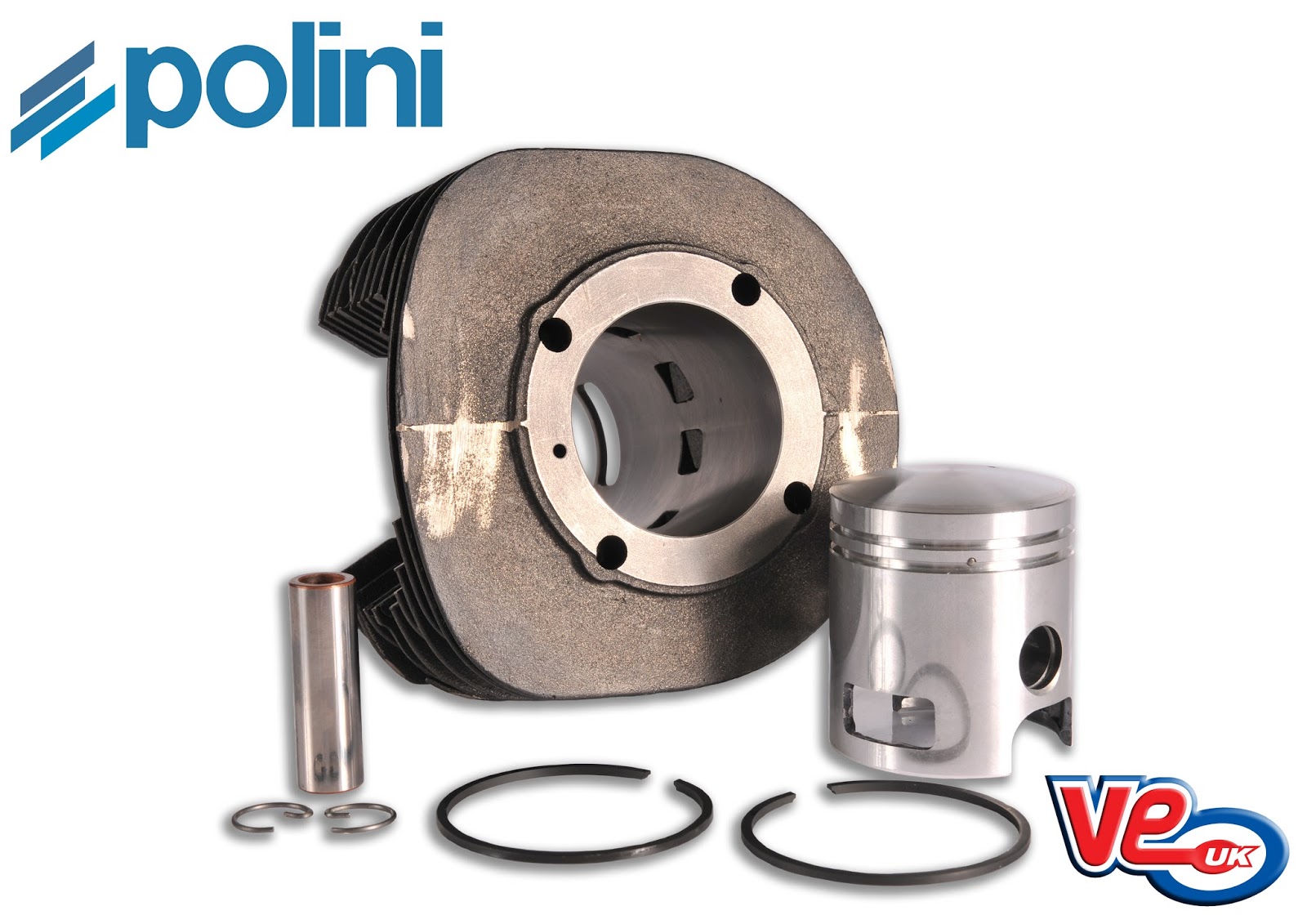 VE Scooter Spares: Polini 225cc Cylinder Kit for Piaggio Ape' Model - TM200