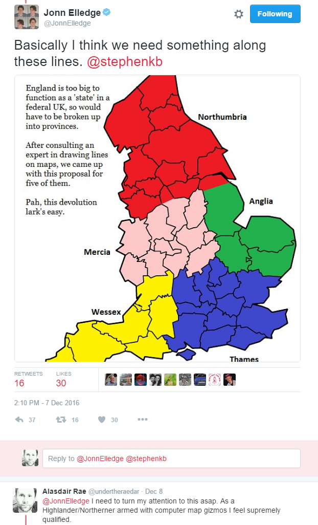 Stats, Maps n Pix: The 8 English Regions of a Federal UK