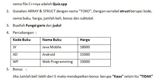 Contoh Soal Dan Koding Untuk Array Dan Struct Pada C 