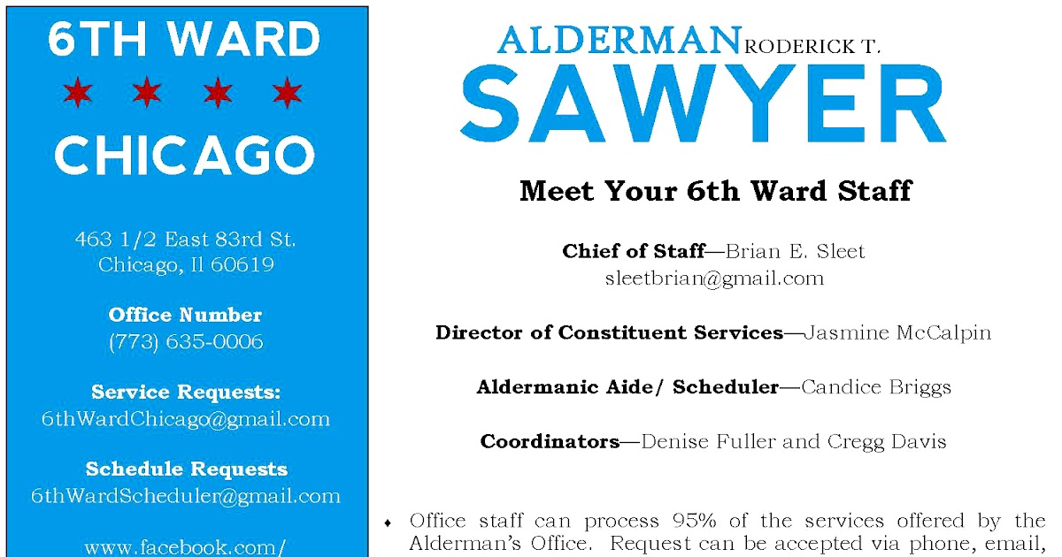 The Sixth Ward: Service requests information from the 6th ward service ...